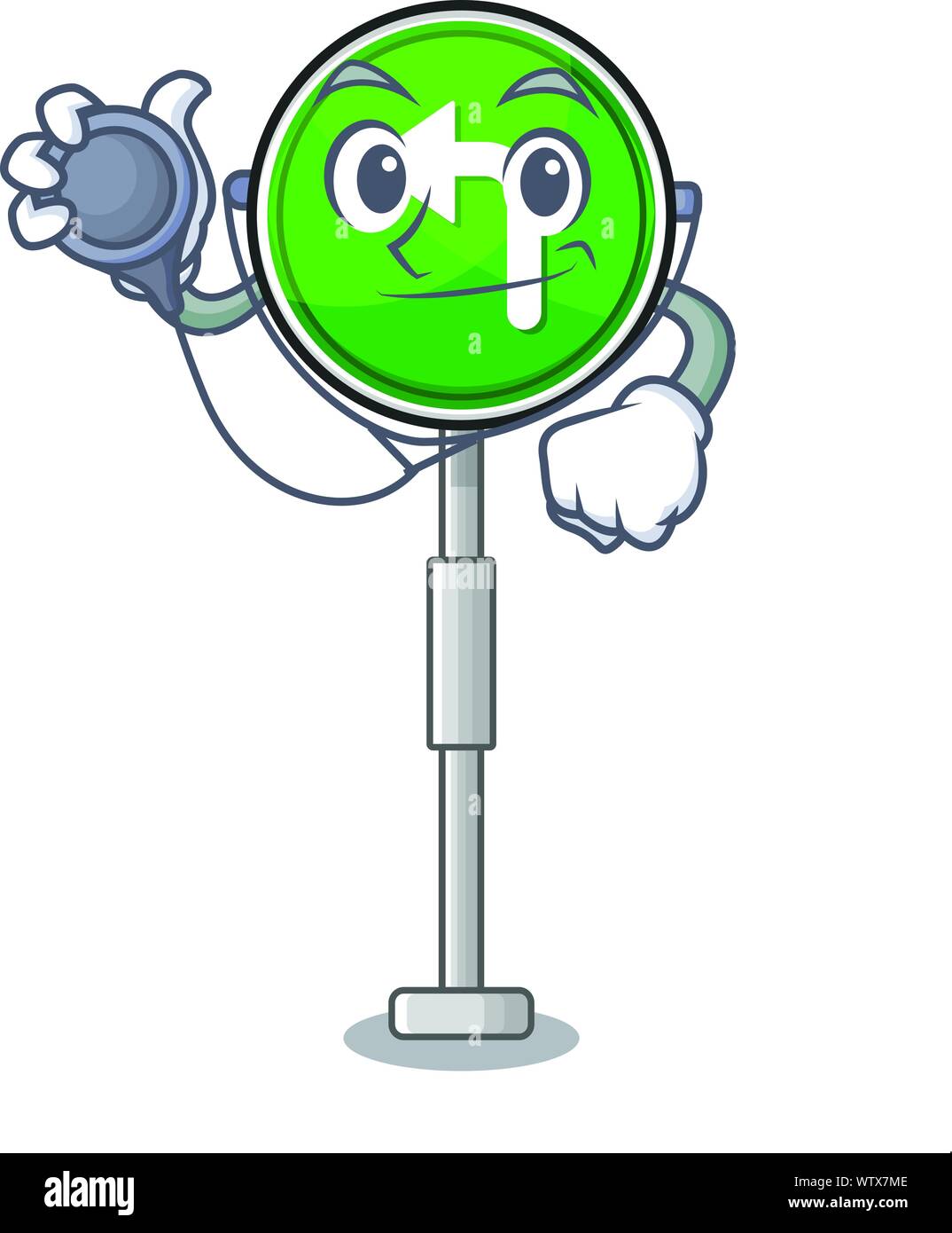 Doctor turn left isolated with the cartoon Stock Vector Image & Art - Alamy