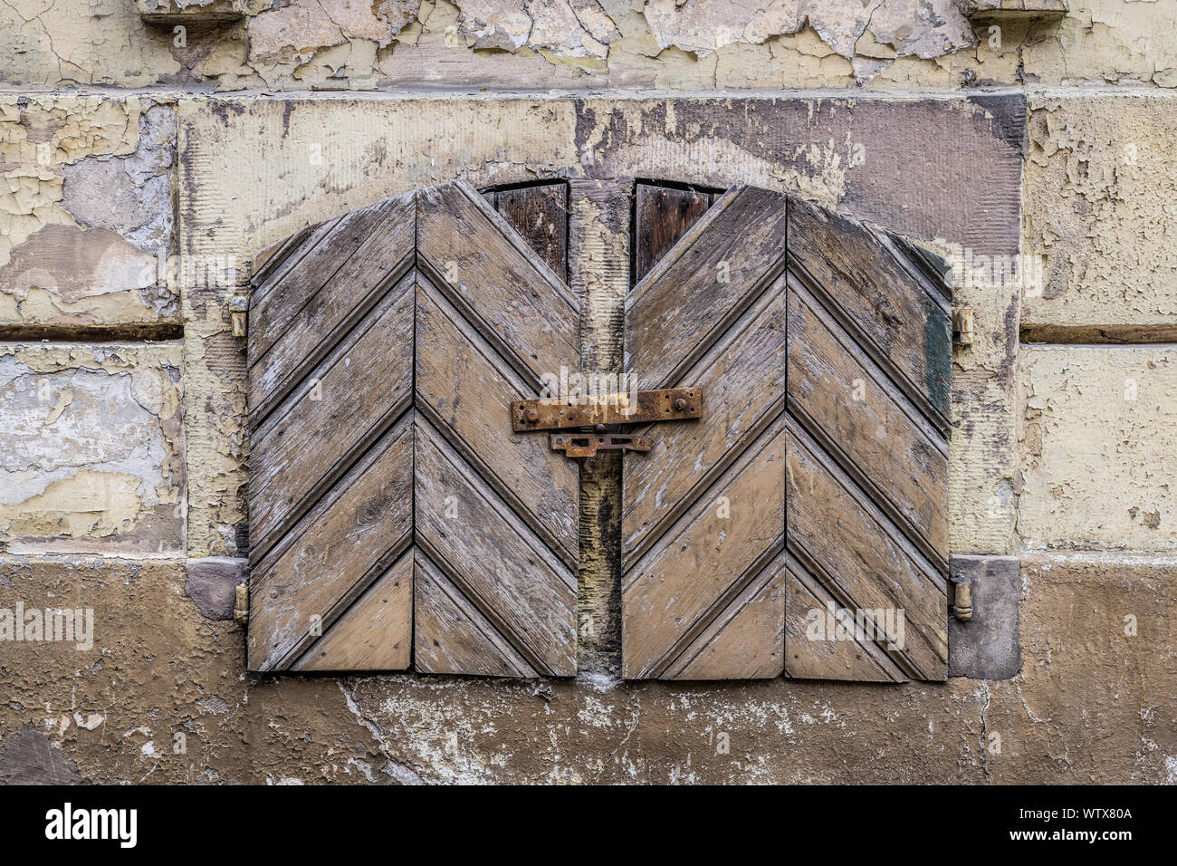 Rustic window with wooden shutters hi-res stock photography and images ...