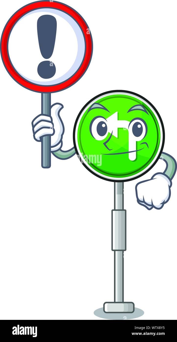 With sign turn left isolated with the cartoon Stock Vector Image & Art ...