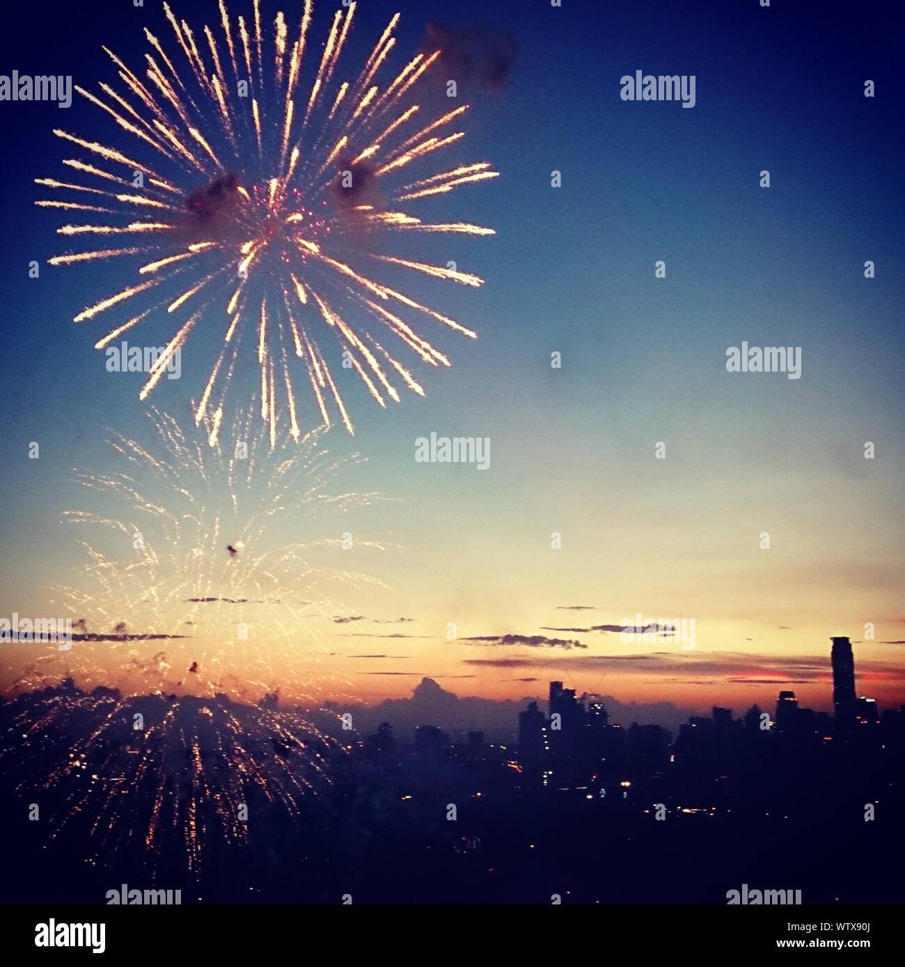Fireworks Sunset High Resolution Stock Photography and Images - Alamy