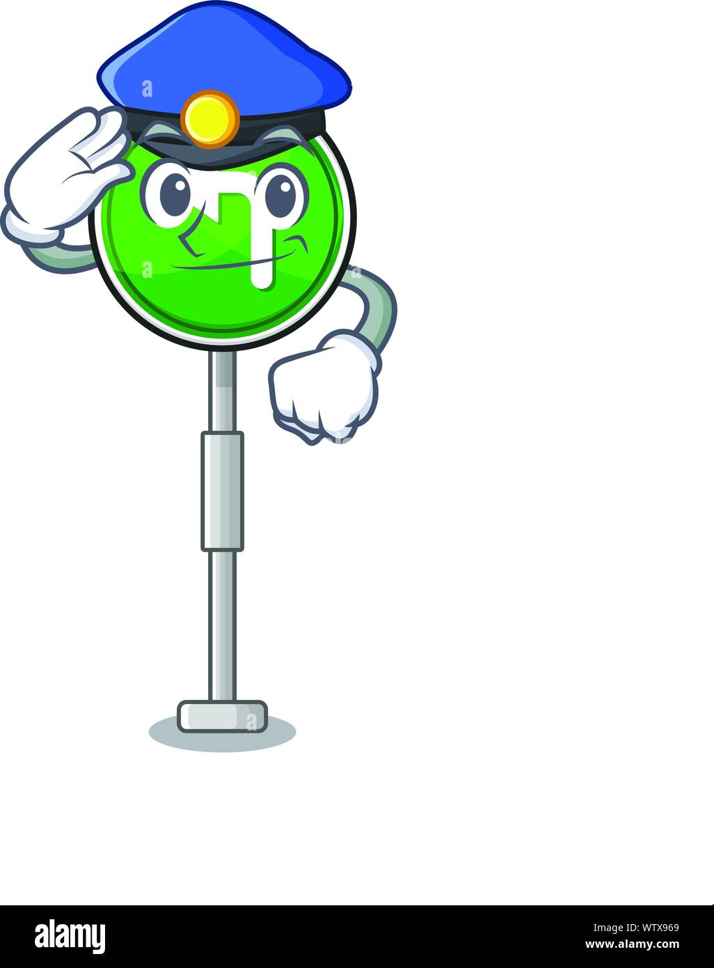 Police turn left isolated with the cartoon Stock Vector Image & Art - Alamy