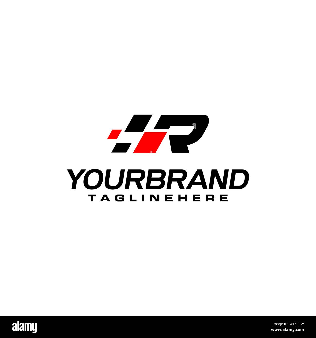 Auto speed letter R with race element logo template vector Stock Vector ...