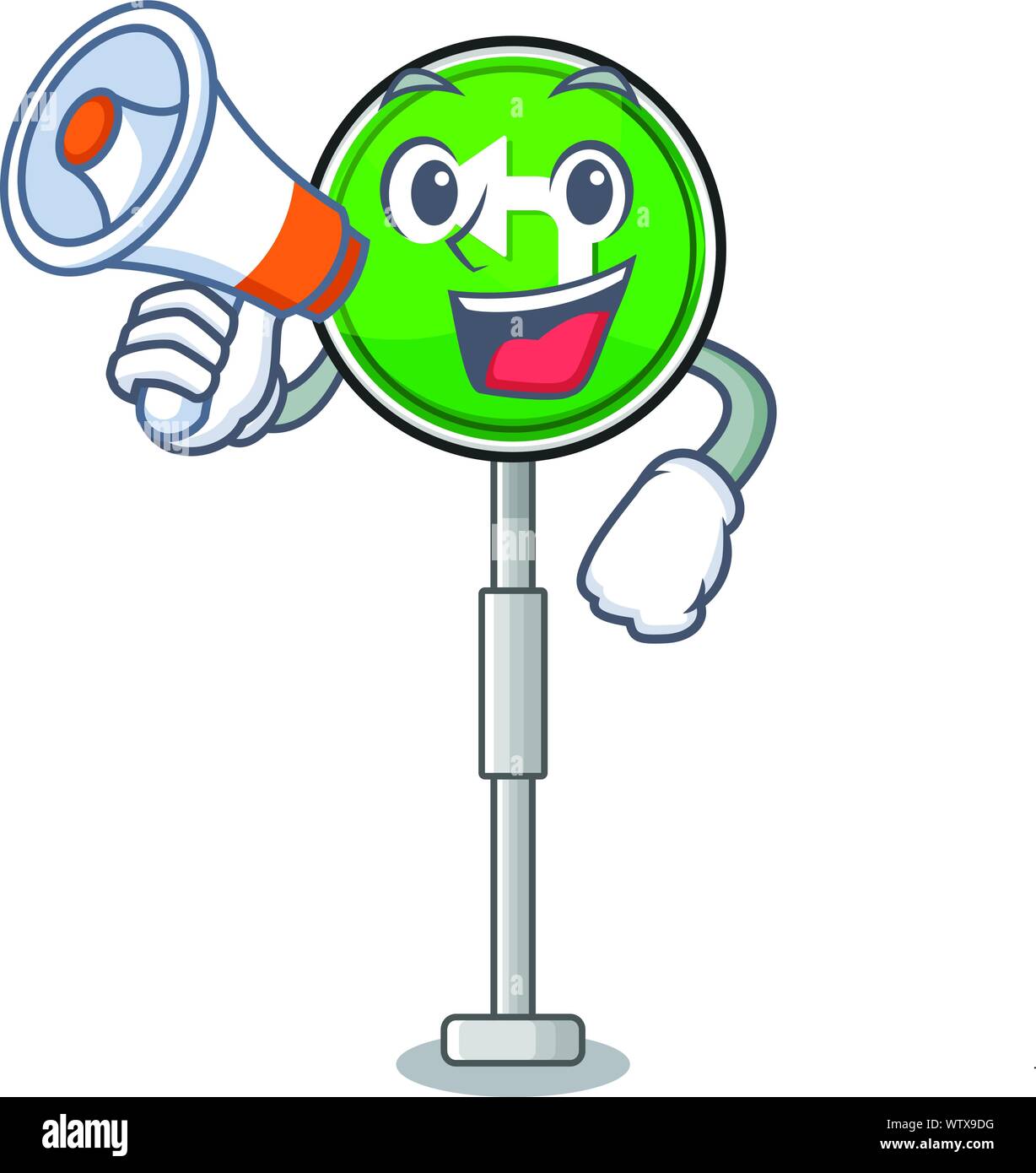 With megaphone turn left isolated with the cartoon Stock Vector Image ...