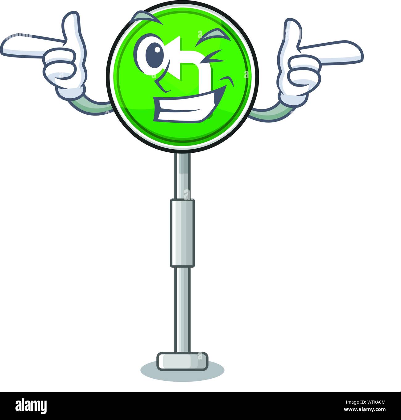 Wink turn left cartoon on side mascot road Stock Vector Image & Art - Alamy
