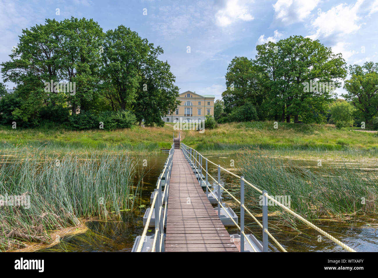 Mezotne Palace and Bridge Stock Photo - Alamy