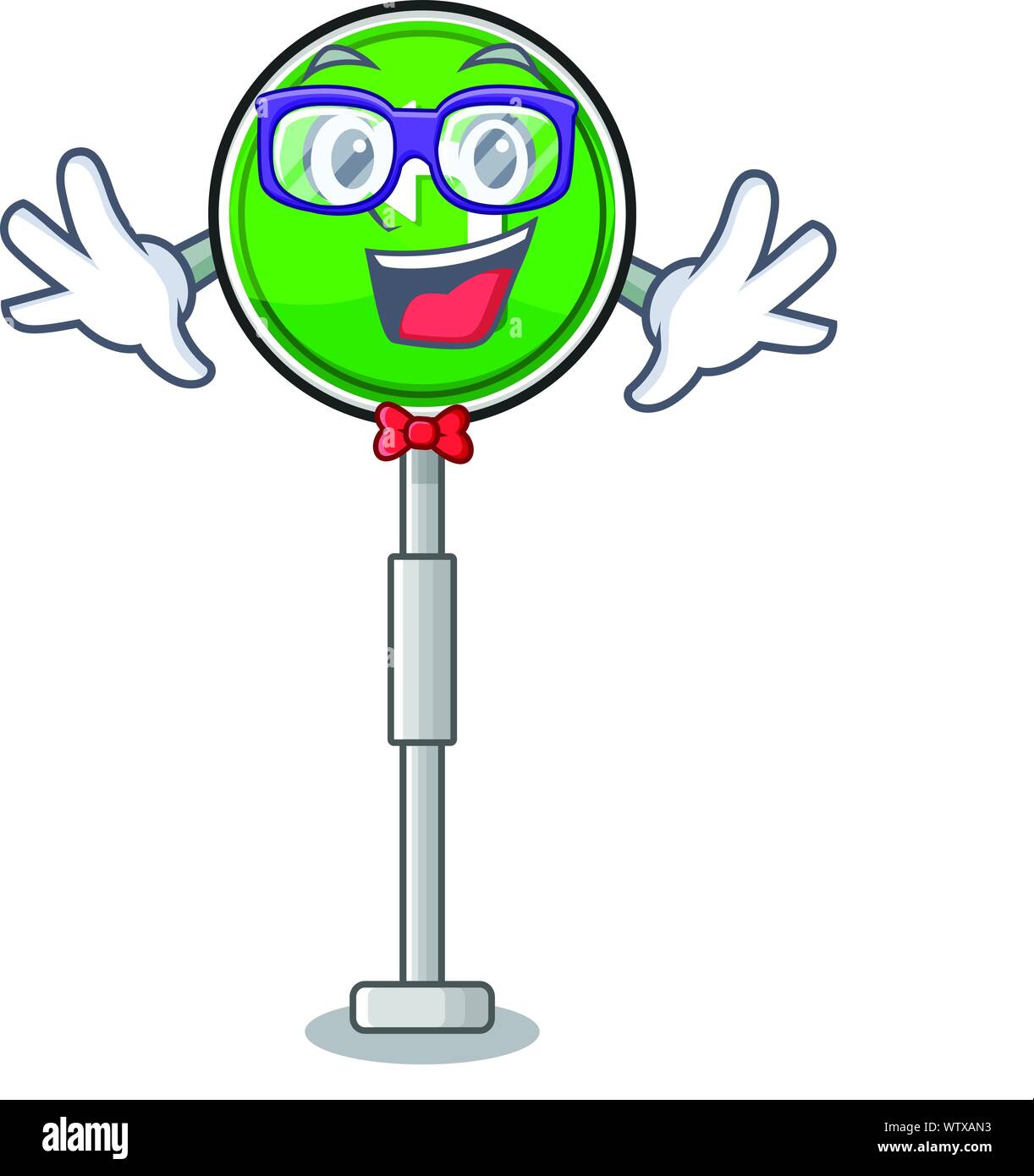 Geek turn left cartoon on side mascot road Stock Vector Image & Art - Alamy