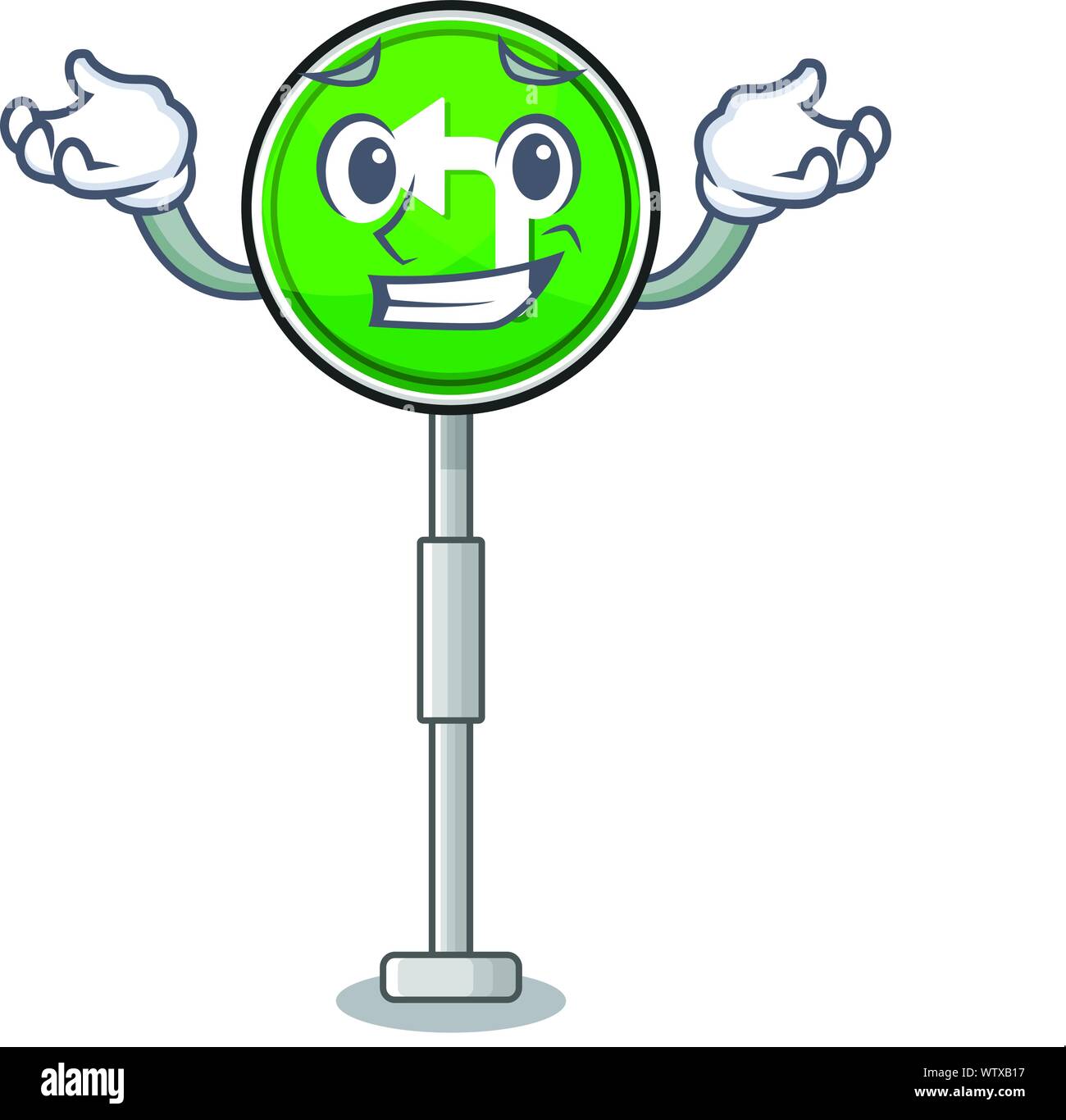 Grinning turn left cartoon on side mascot road Stock Vector Image & Art ...