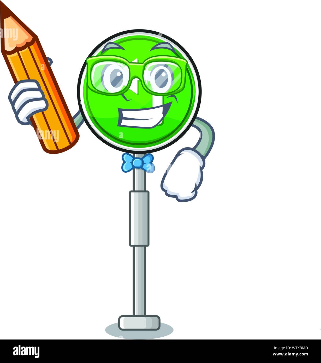 Student turn left cartoon on side mascot road Stock Vector Image & Art ...