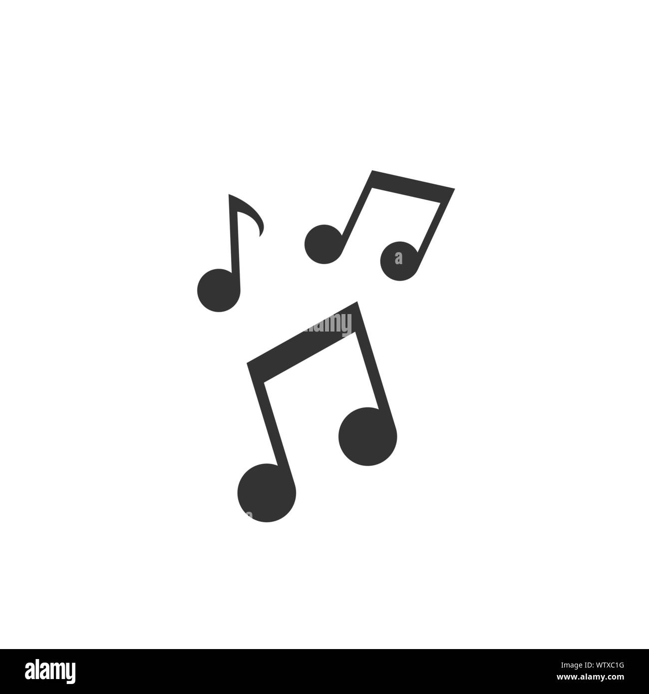 Music notes icon. Sound and melody sign, Vector illustration Stock ...