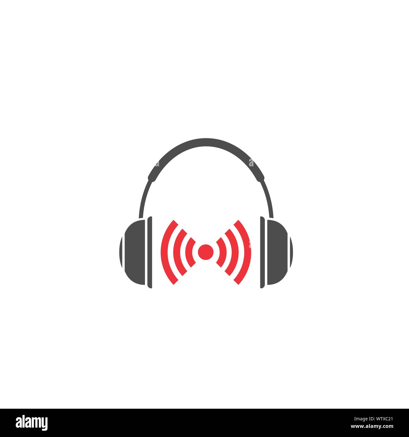 Wireless Headphones vector icon. DJ symbol, Vector illustration Stock ...