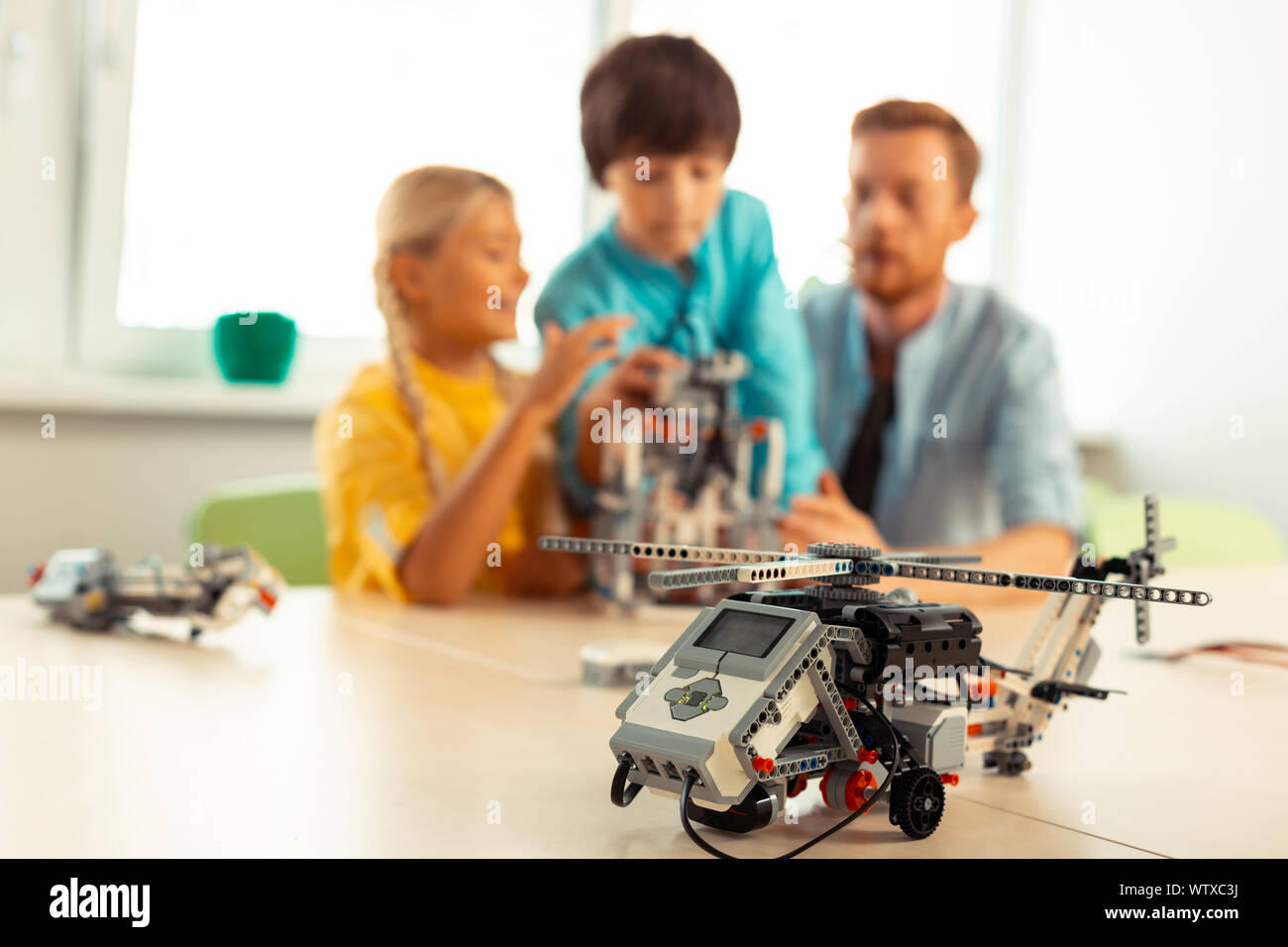 Model of a helicopter standing at the science lesson Stock Photo - Alamy