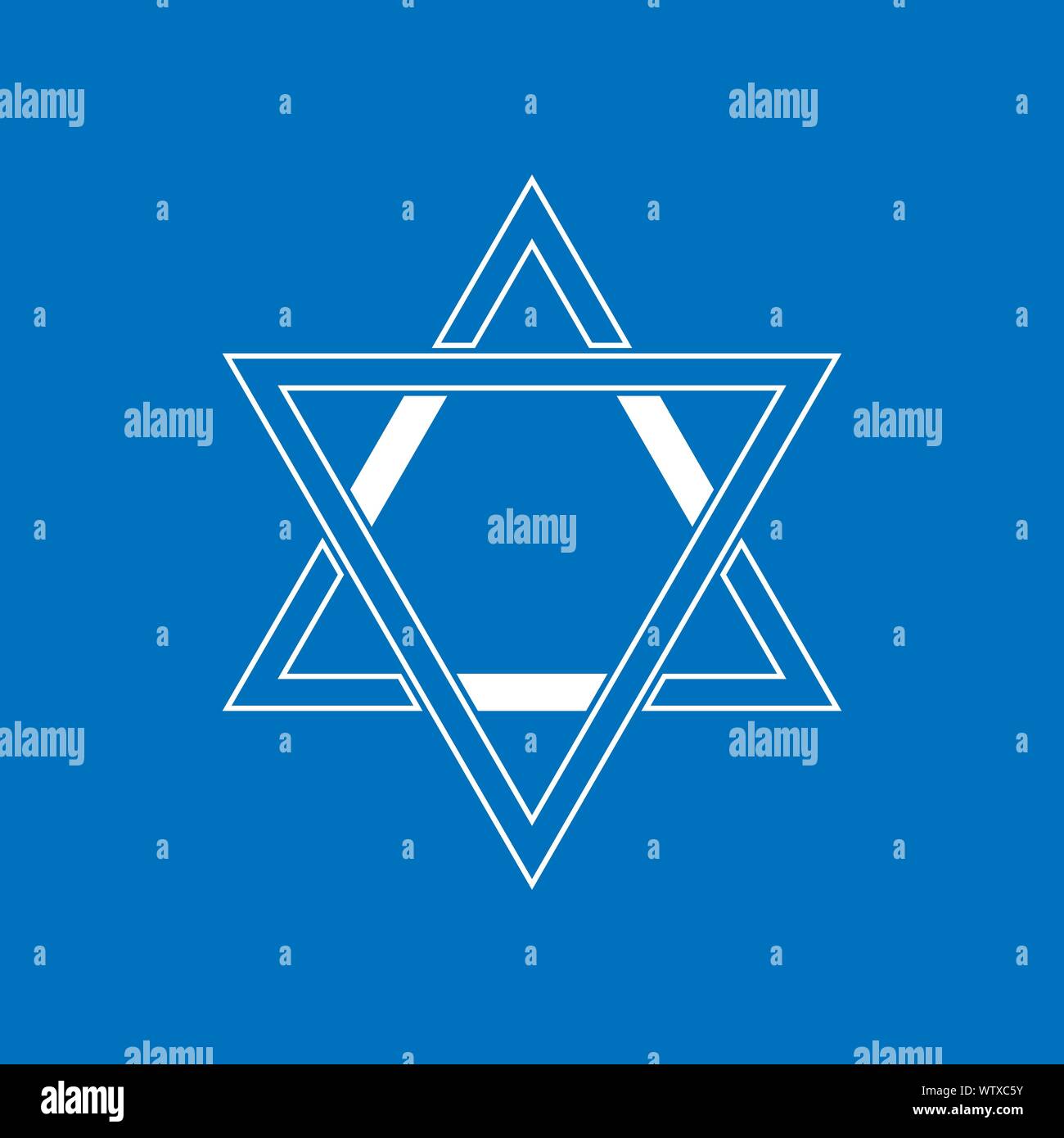 White outline Star of David icon. Generally recognized symbol of modern ...