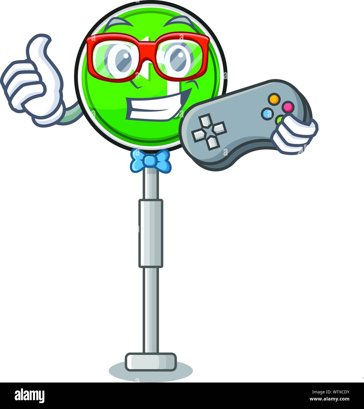 Gamer turn left character shaped with mascot Stock Vector Image & Art ...