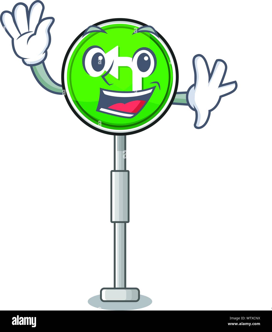 Waving turn left cartoon on side mascot road Stock Vector Image & Art ...