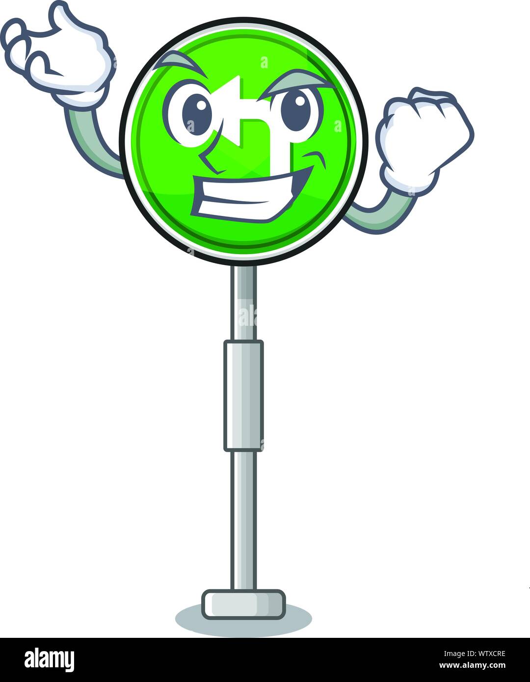 Successful turn left cartoon on side mascot road Stock Vector Image ...