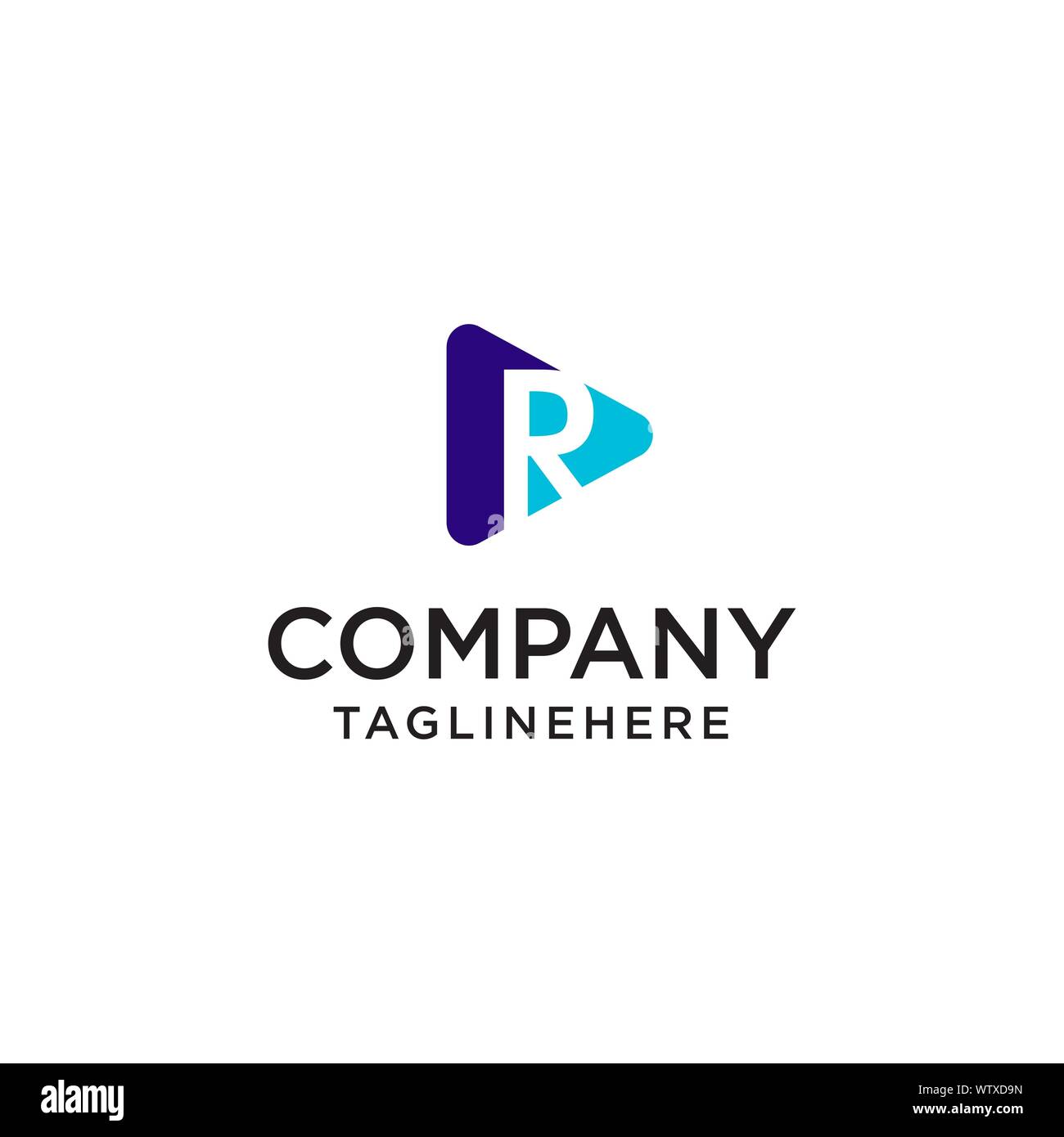 Play Media letter R logo design concept template Stock Vector Image ...