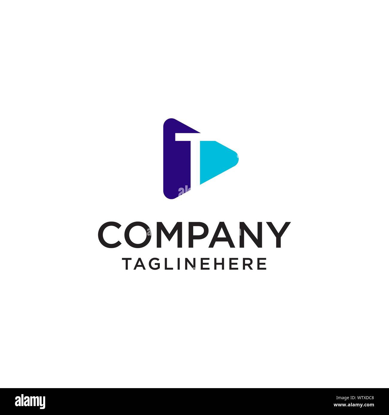 Play Media letter T logo design concept template Stock Vector Image ...