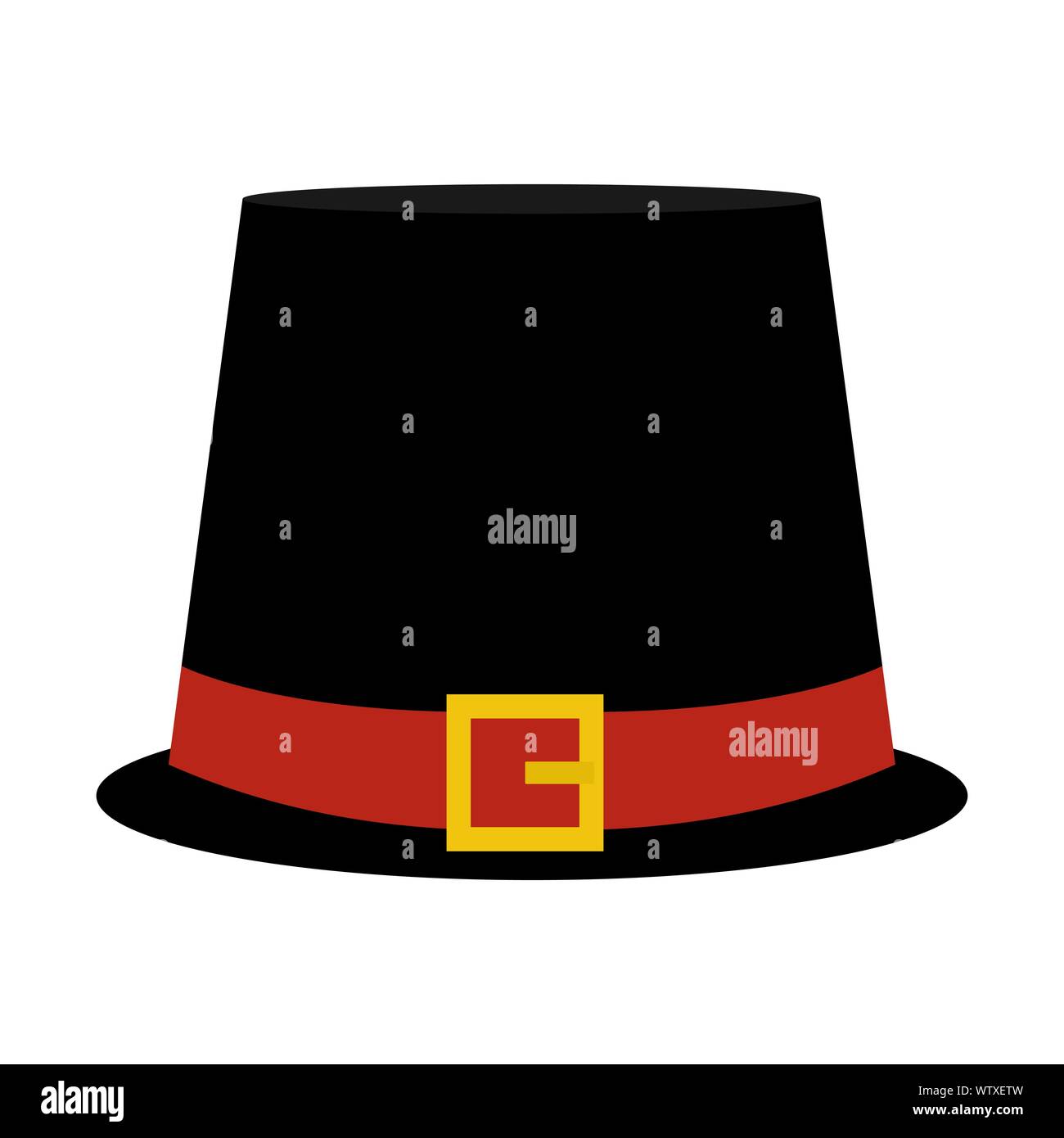 Black hat with a gold buckle on white background Stock Vector Image ...