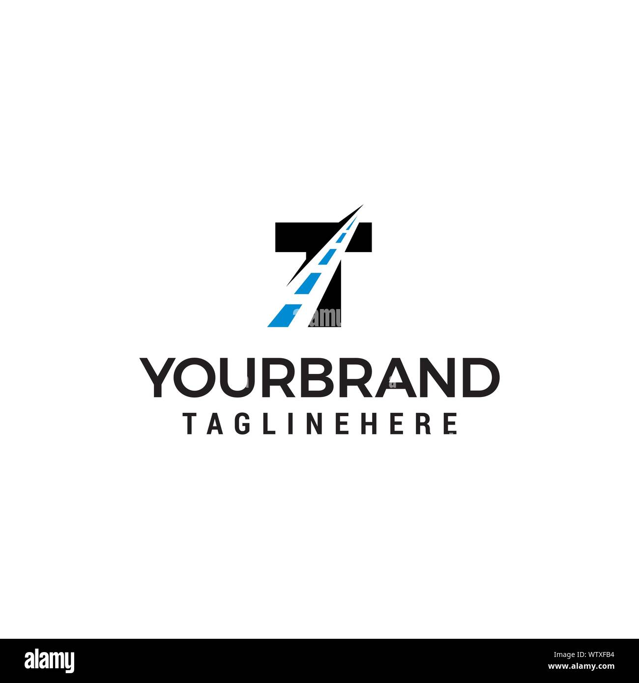 T letter road way logo creative design template Stock Vector Image ...