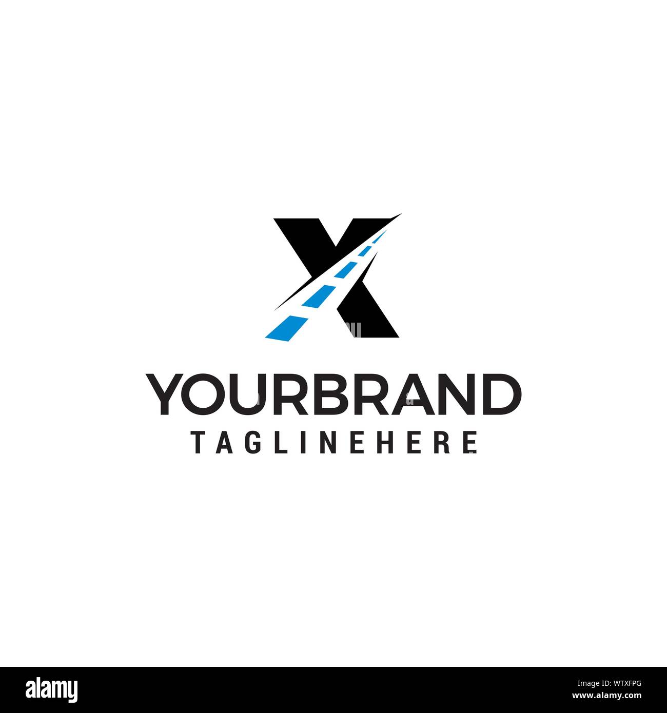 X letter road way logo creative design template Stock Vector Image ...
