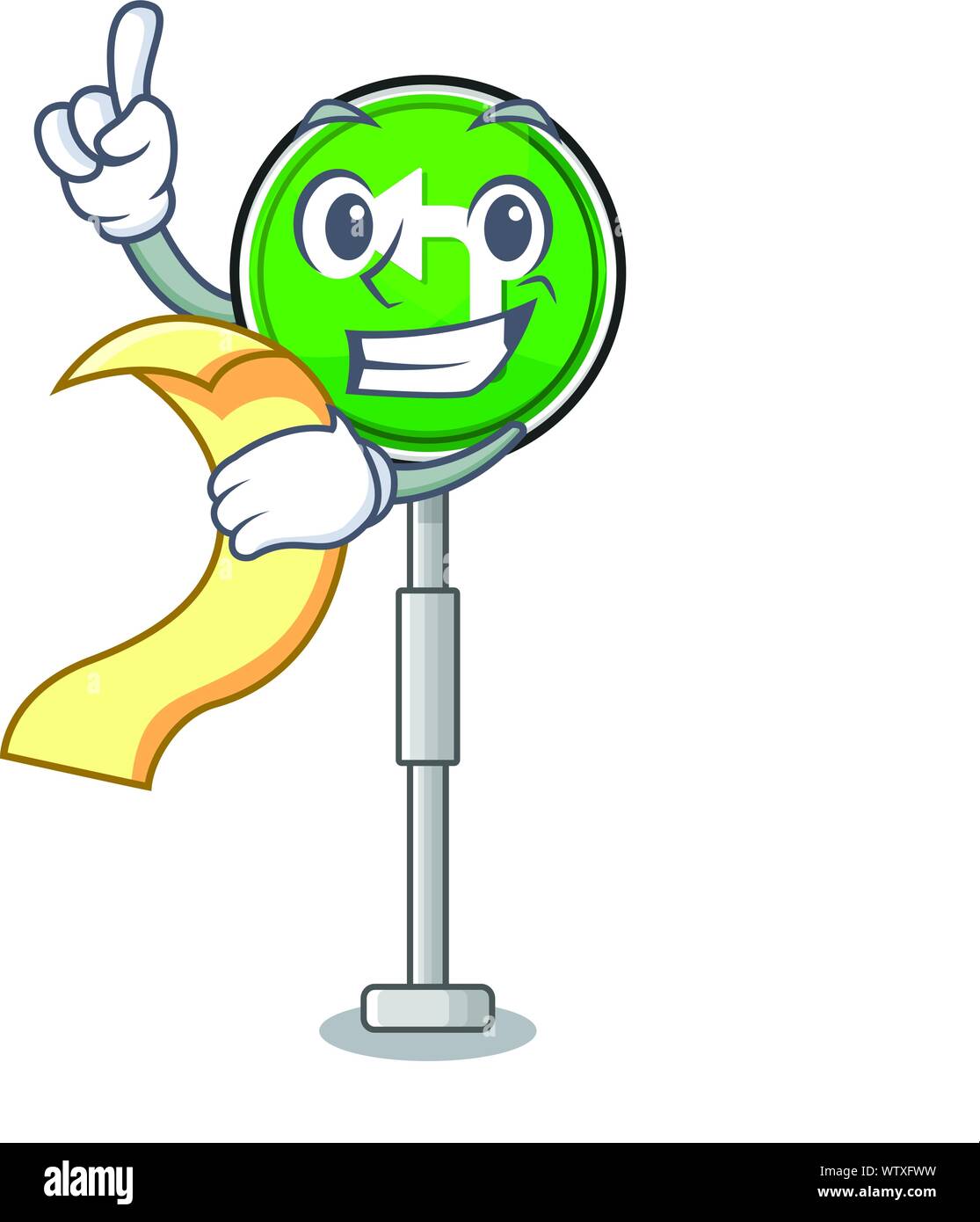 With menu turn left character shaped with mascot Stock Vector Image ...