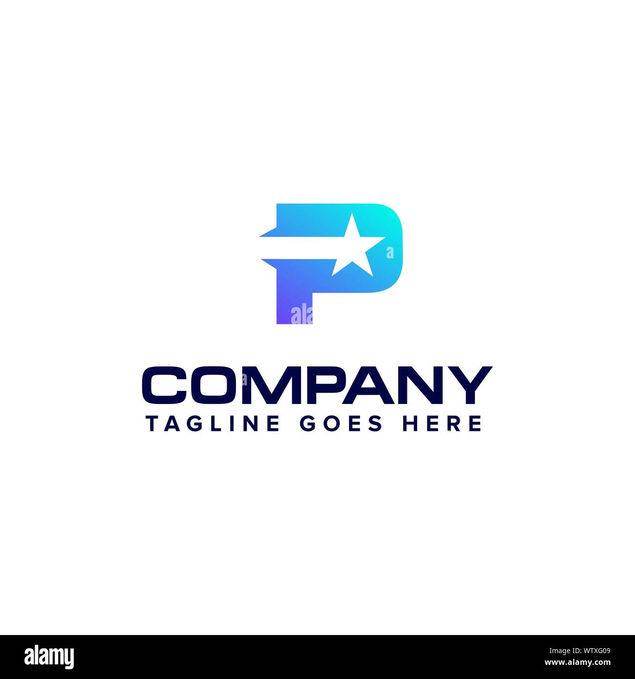 letter P with star logo design concept template Stock Vector Image ...