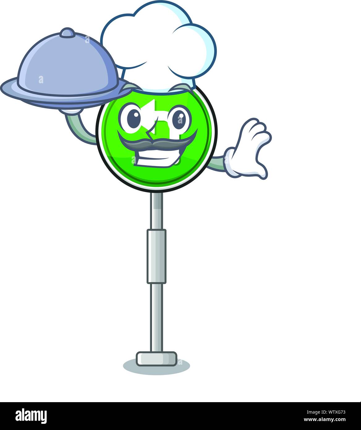 Chef with food turn left character shaped with mascot Stock Vector ...