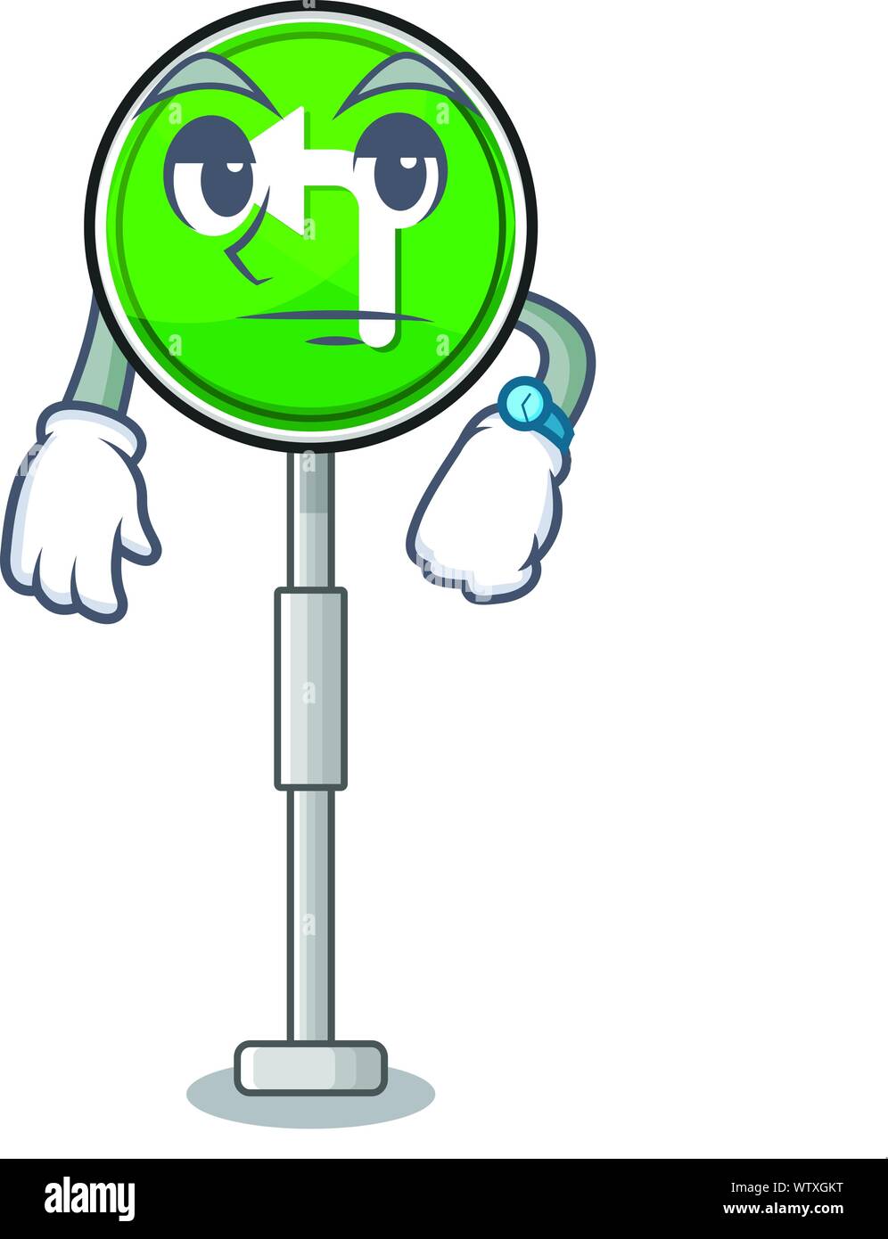 Waiting turn left the on a character Stock Vector Image & Art - Alamy