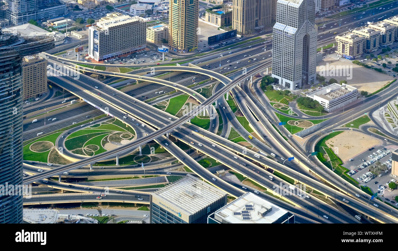 Dubai, United Arab Emirates – 31 October, 2018: Aerial view from the ...