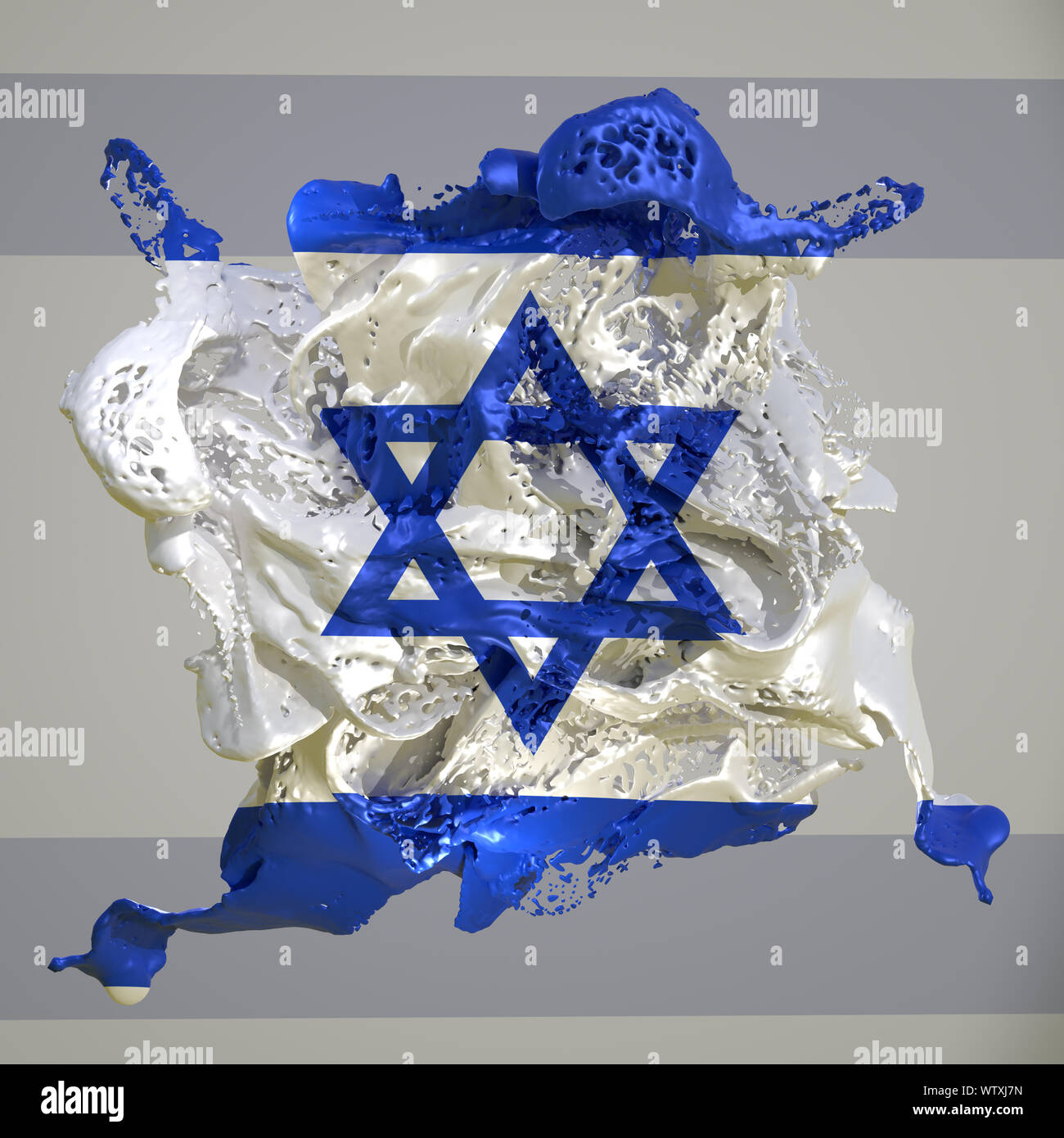 3d rendering of an Israel country flag in a liquid fluid Stock Photo ...