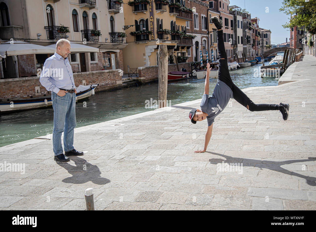 Petr Kotlar, right, actor of The Painted Bird film, and director of the ...