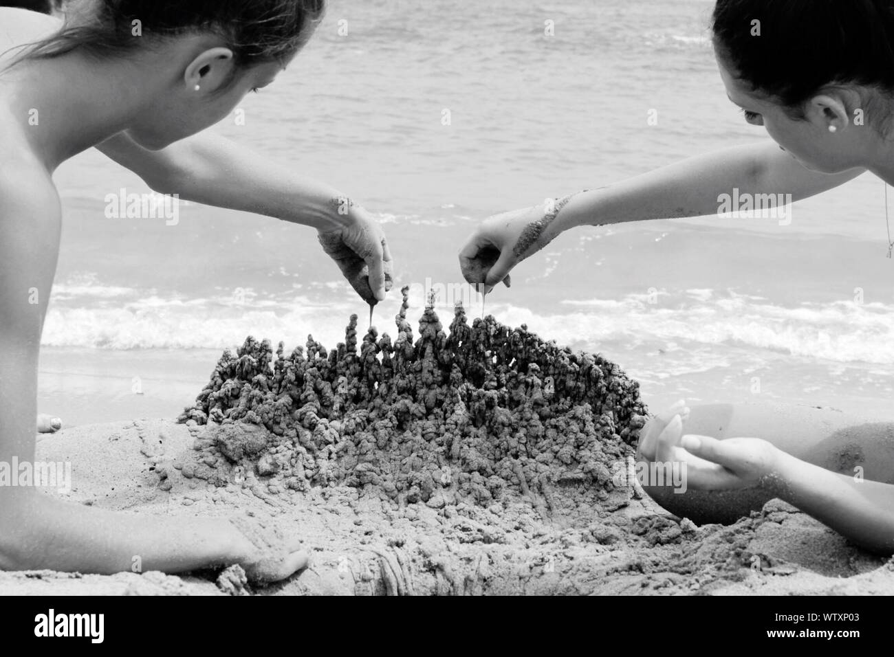 Making sandcastle on beach hi-res stock photography and images - Alamy