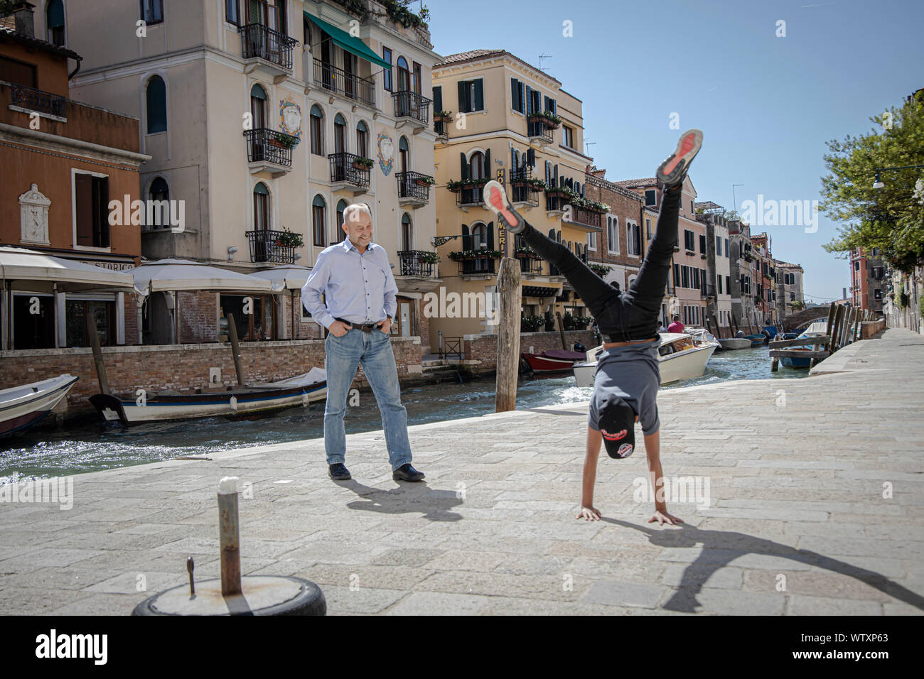 Petr Kotlar, right, actor of The Painted Bird film, and director of the ...