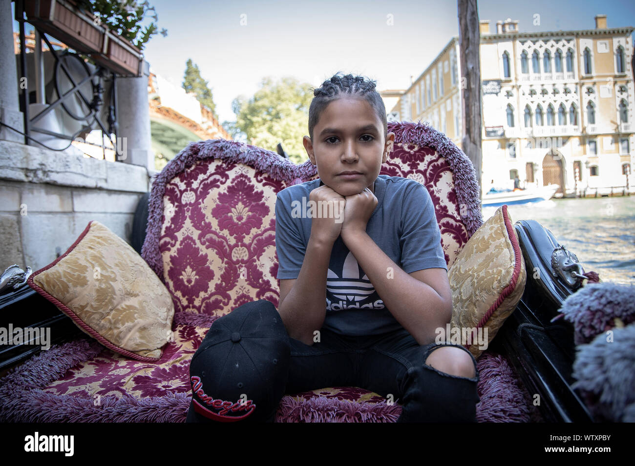 Petr Kotlar, actor of The Painted Bird film, poses for the photographer ...