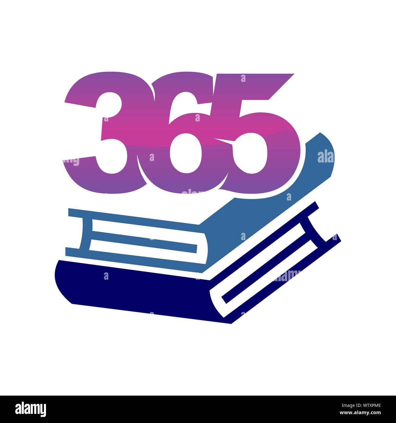 book stack 365 infinity logo icon design illustration vector Stock ...