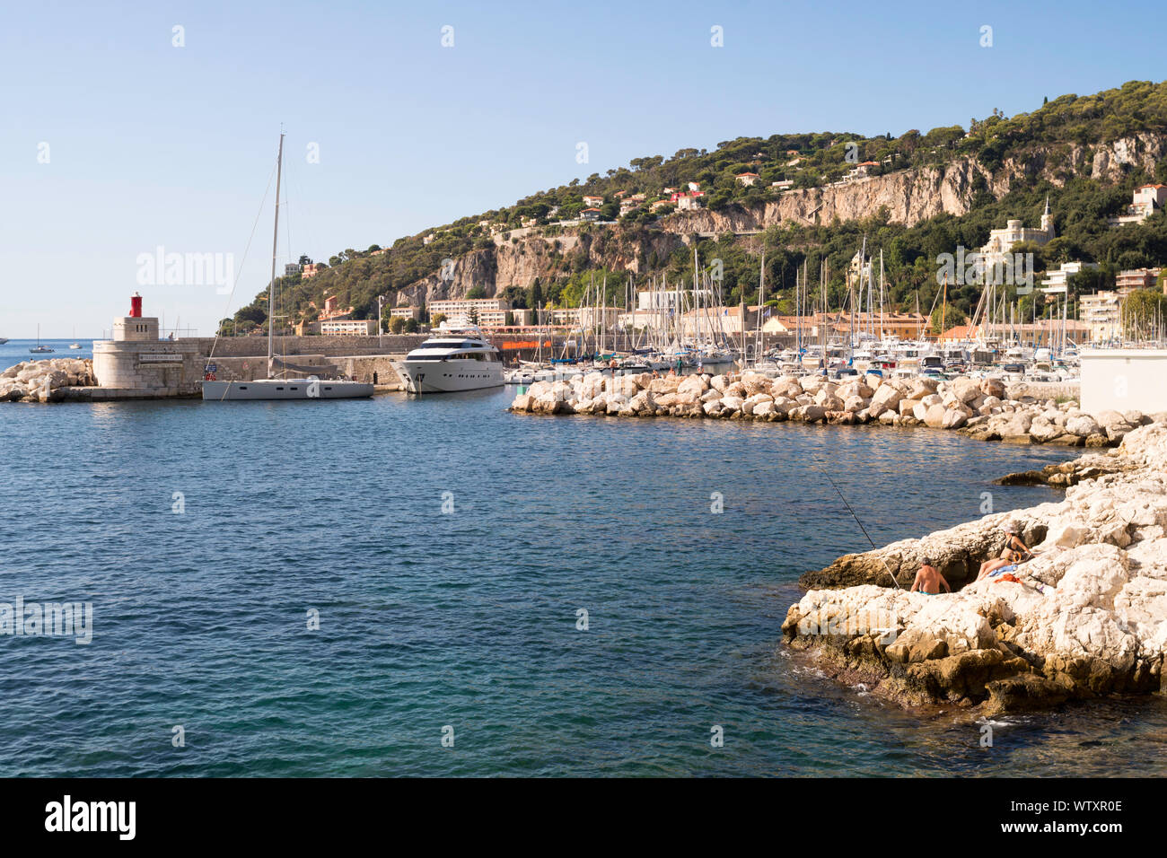 Villefranche sur Mer harbour, French Riviera, France, Europe Stock ...
