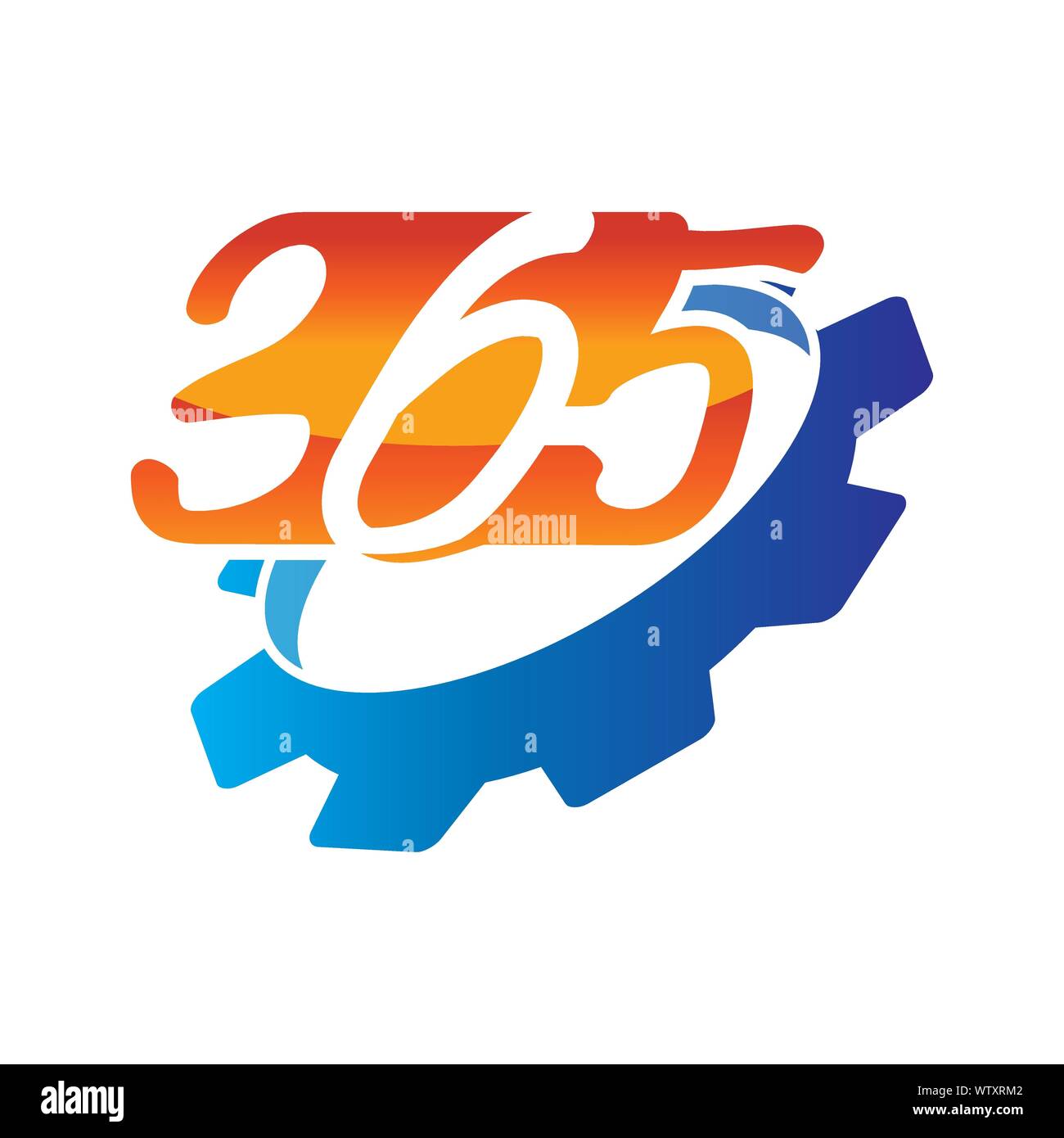 gear machine 365 infinity logo icon design illustration vector Stock ...