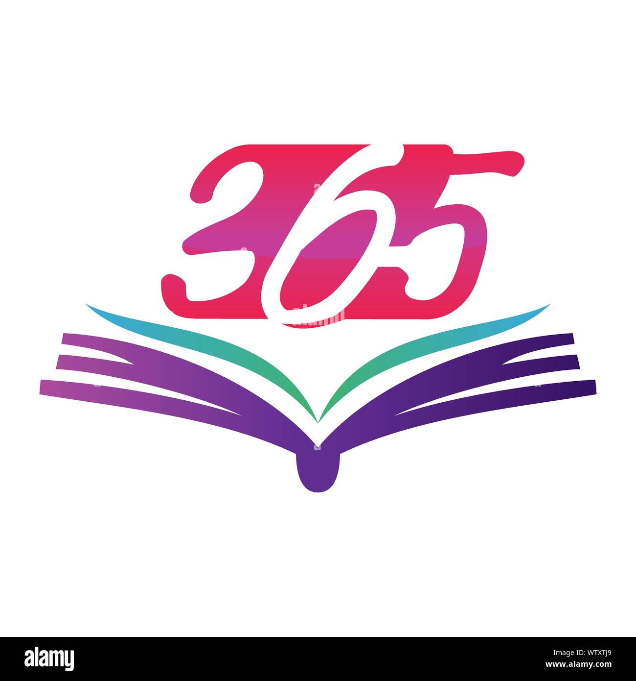 book open 365 infinity logo icon design illustration vector Stock ...