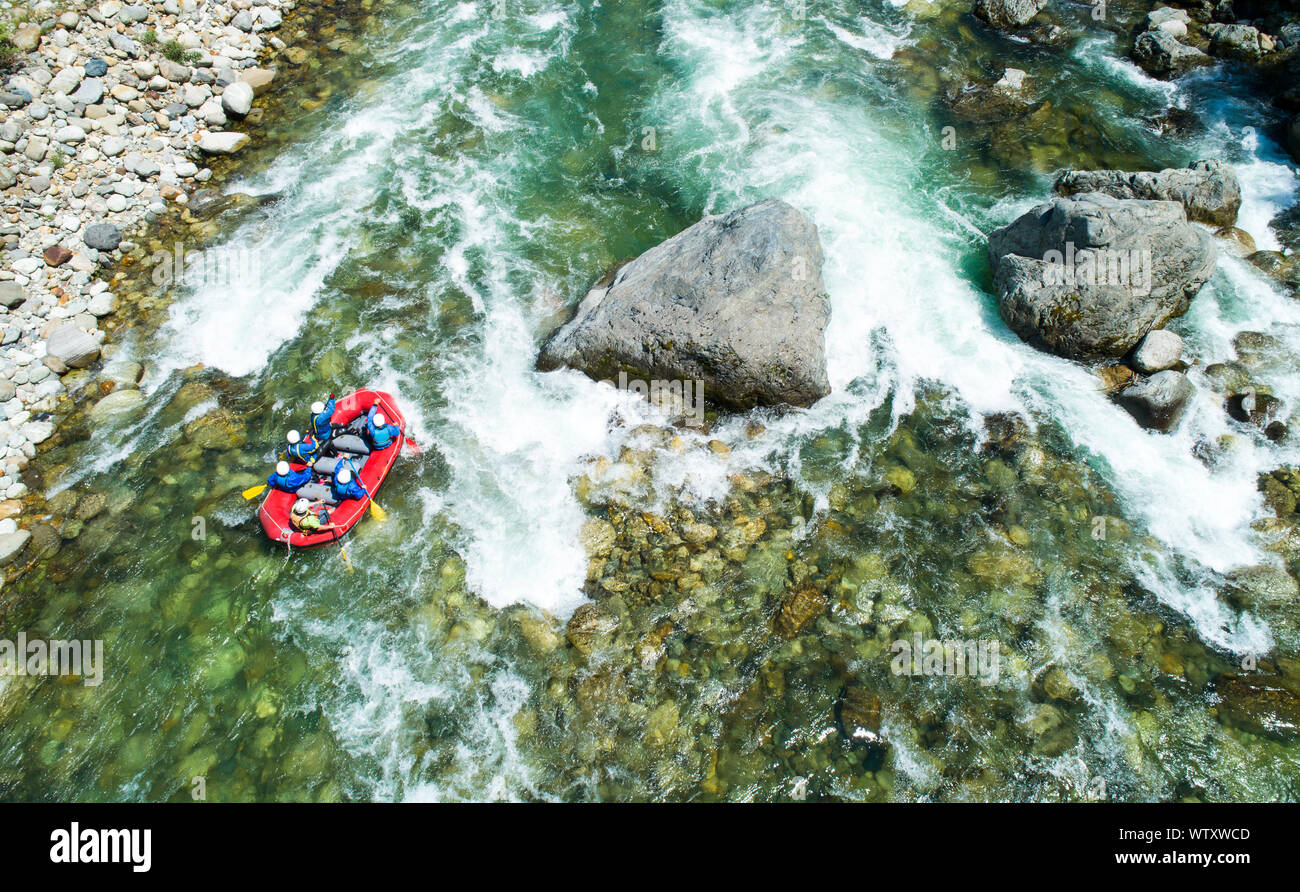 White water rafting on alpine river Stock Photo - Alamy