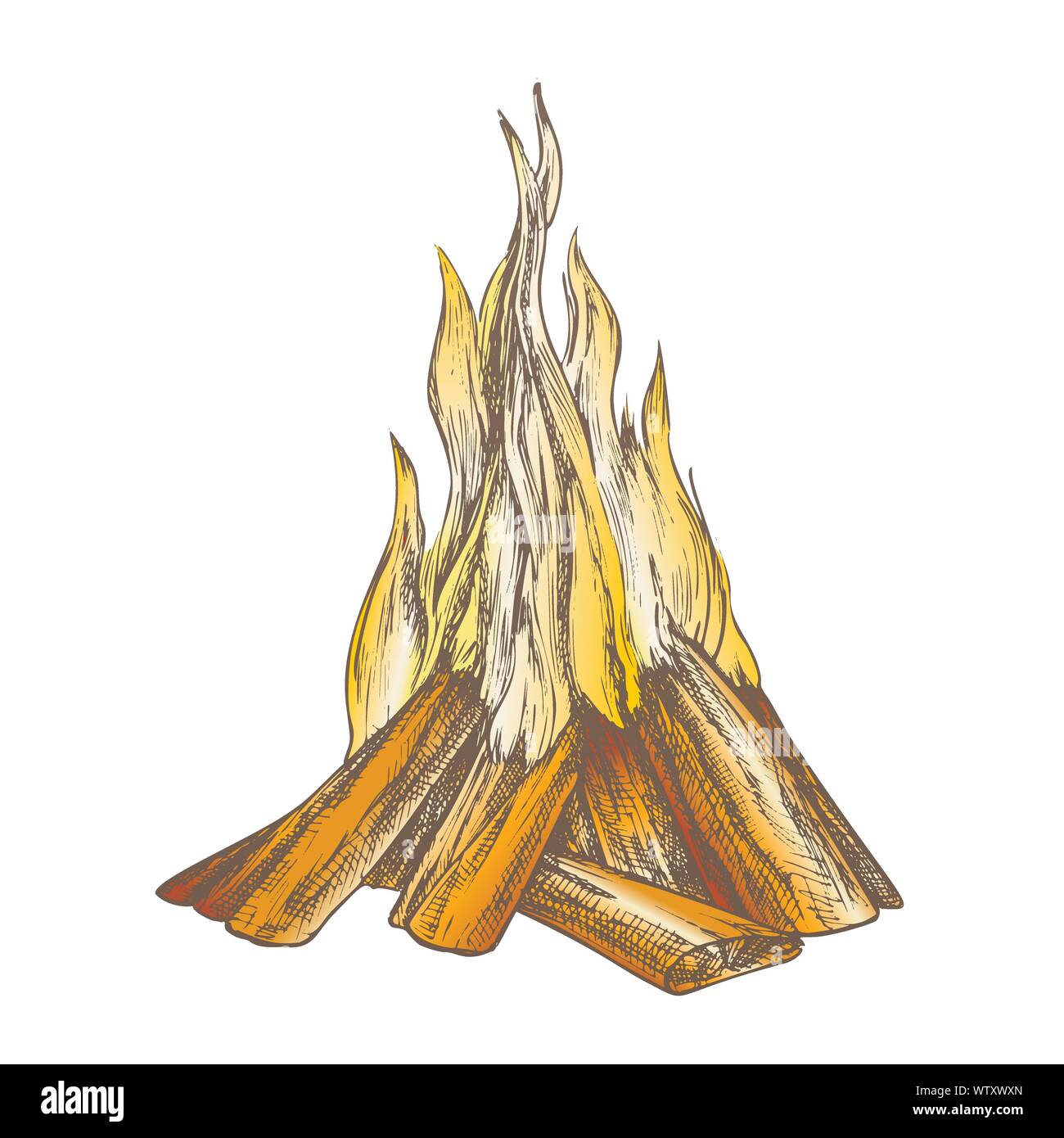 Traditional Burning Bonfire Color Vector Stock Vector Image & Art - Alamy