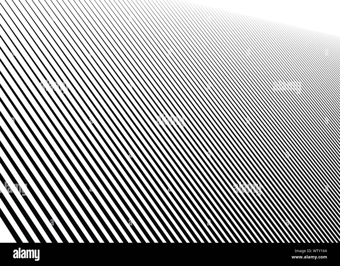 3d lines pattern in perspective. Oblique, slanting stripes. Diminishing ...