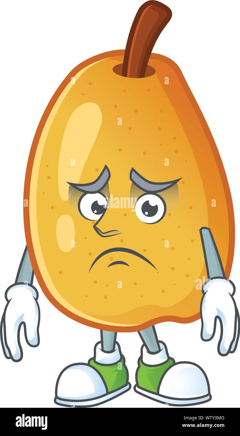Afraid ripe fragrant pear fruit cartoon character Stock Vector Image ...