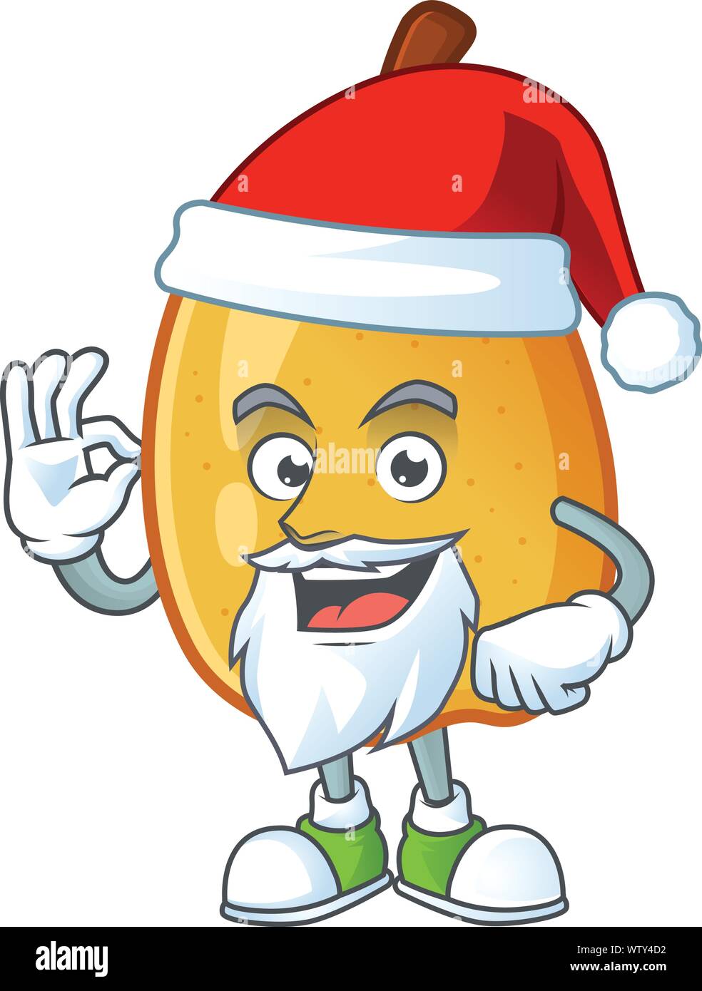 Santa fragrant pear cartoon character with mascot Stock Vector Image ...