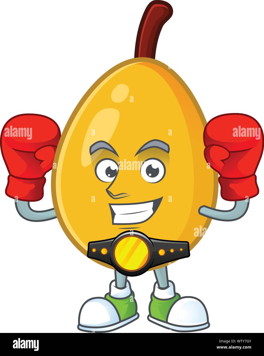Boxing fruit loquat fresh mascot character shape Stock Vector Image ...