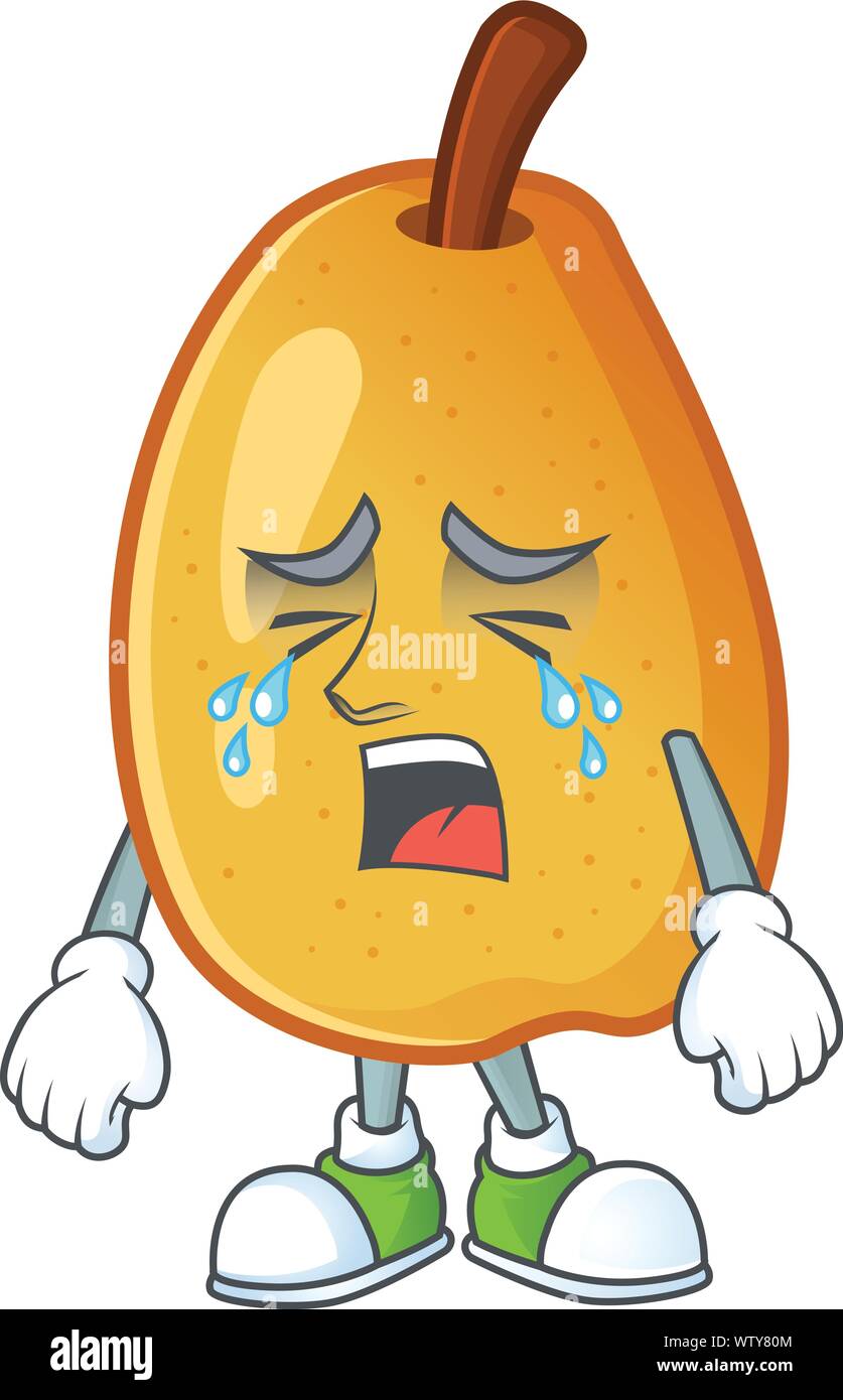 Crying ripe fragrant pear fruit cartoon character Stock Vector Image ...