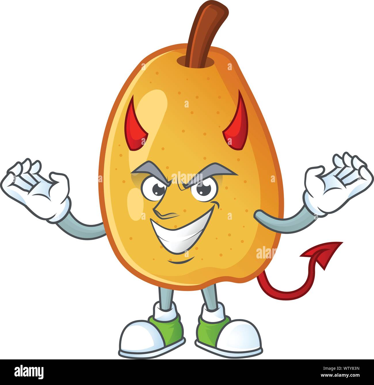 Devil ripe fragrant pear fruit cartoon character Stock Vector Image ...