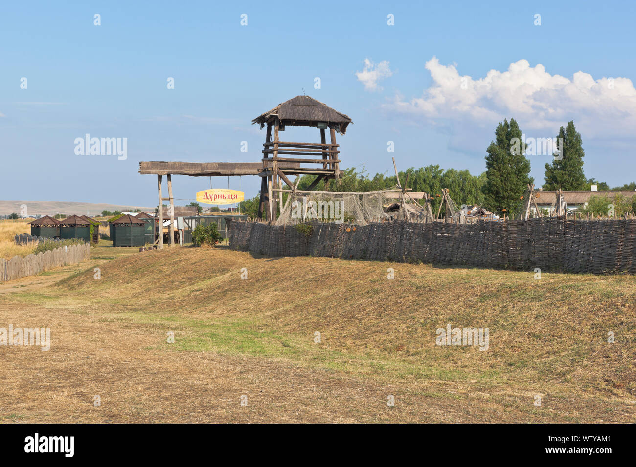 Taman, Temryuk district, Krasnodar region, Russia - July 17, 2019: Gate ...