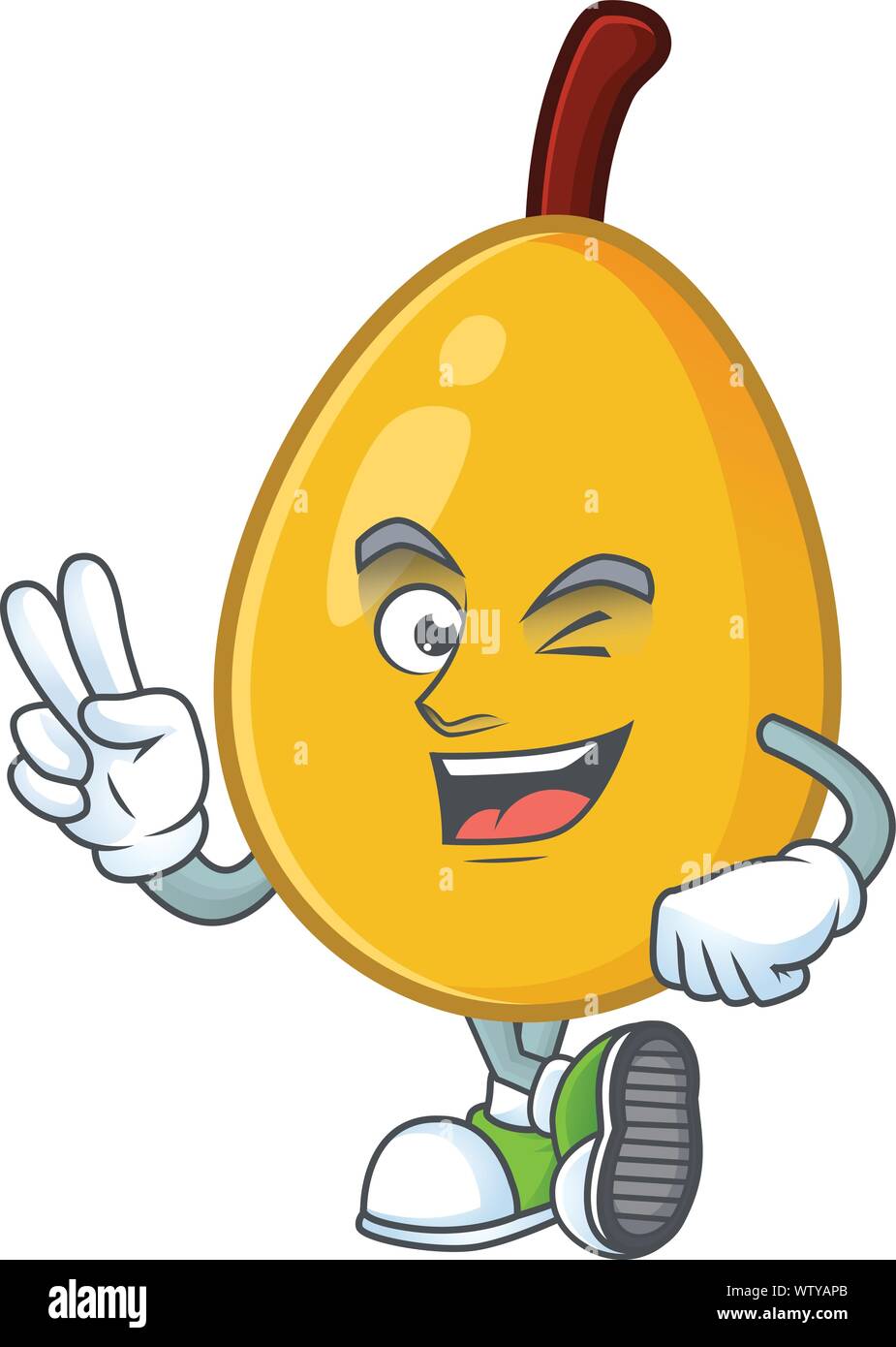 Two finger fresh loquat cute cartoon character style Stock Vector Image ...