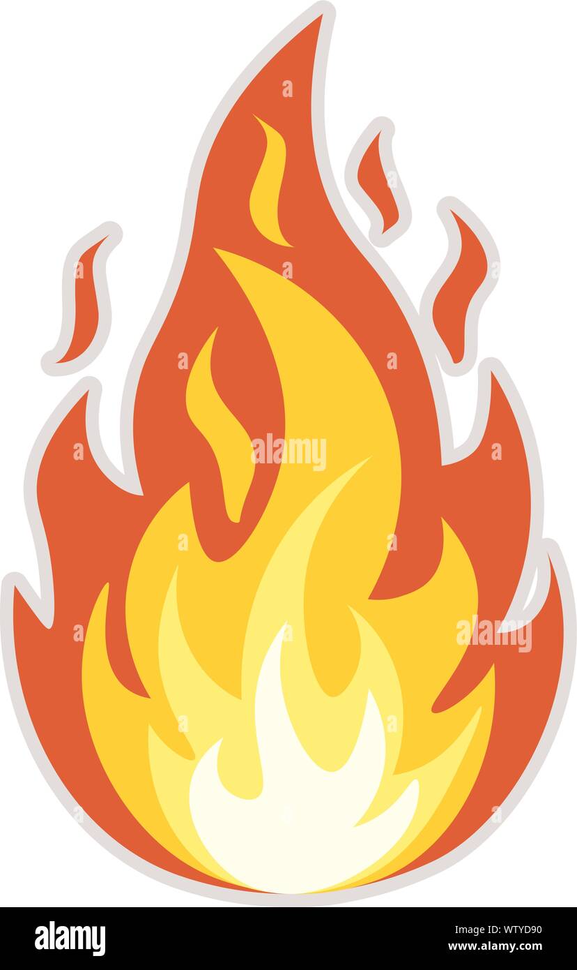 simple orange and red flame icon or symbol vector illustration Stock ...