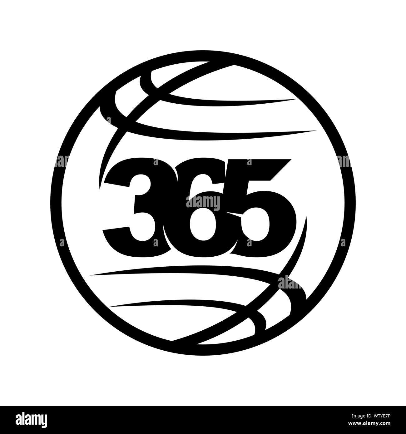 world global 365 infinity logo icon design illustration black Stock ...